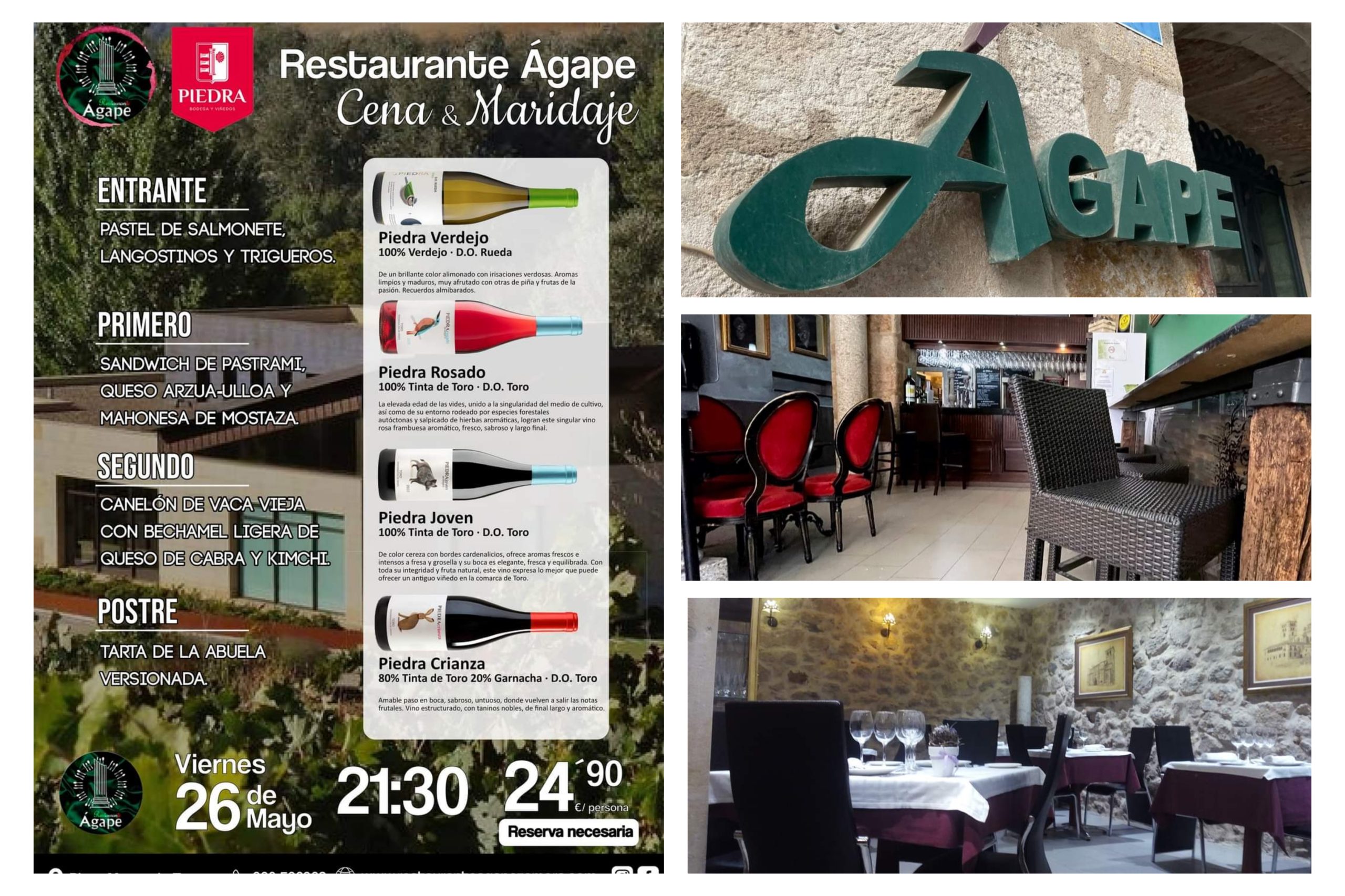 El Ágape organiza una cena de maridaje con Bodegas Piedra el viernes 26 ...